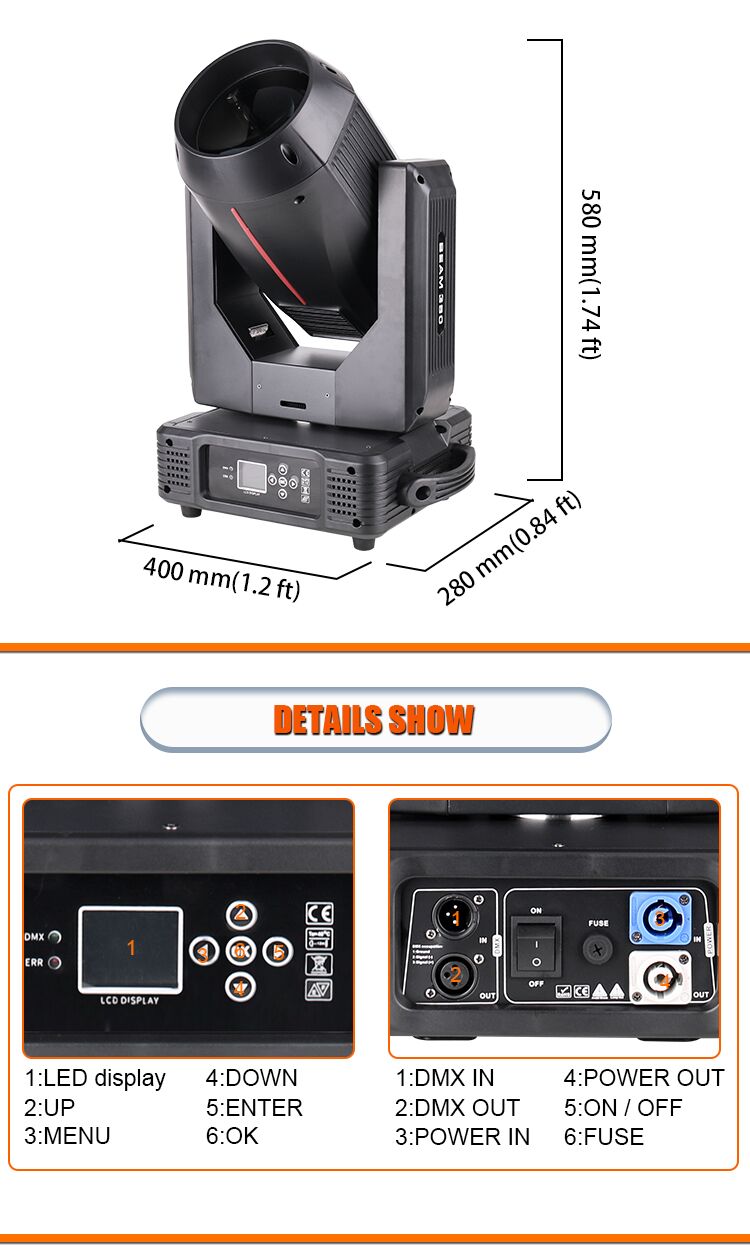 380W Super Beam Moving Head Light - LED Stage Lighting Manufacturer